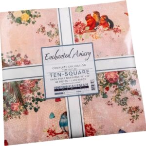 Duirwaigh Studios Enchanted Aviary 42 10-inch Squares Layer Cake Robert Kaufman TEN-1247-42