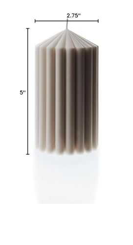 LAWA Ribbed Peak Pillar Candle - Large Beautiful Handmade Pillar Scented Soy Wax Candle Elegant Bubble Aesthetic Candle Housewarming Gift Home Room Shelf Decor Idea White (Small)