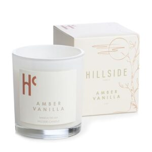 Hillside Candle Amber Vanilla Scented Candles, Single Wick Soy Candles, Luxury Candles, Scented Candles for Home, Vanilla Candle (9 oz)