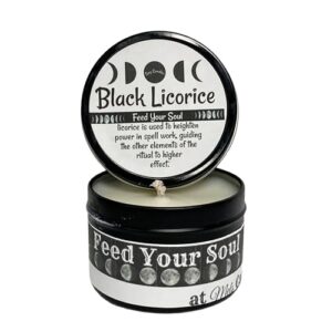 black licorice -4oz handmade soy wax candle tin