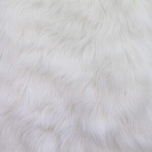 faux fake fur long pile luxury shaggy/craft, sewing, cosplay, costume, decorations / 60" wide/sold by the yard (white, 58" w x 2" l/fur strip)