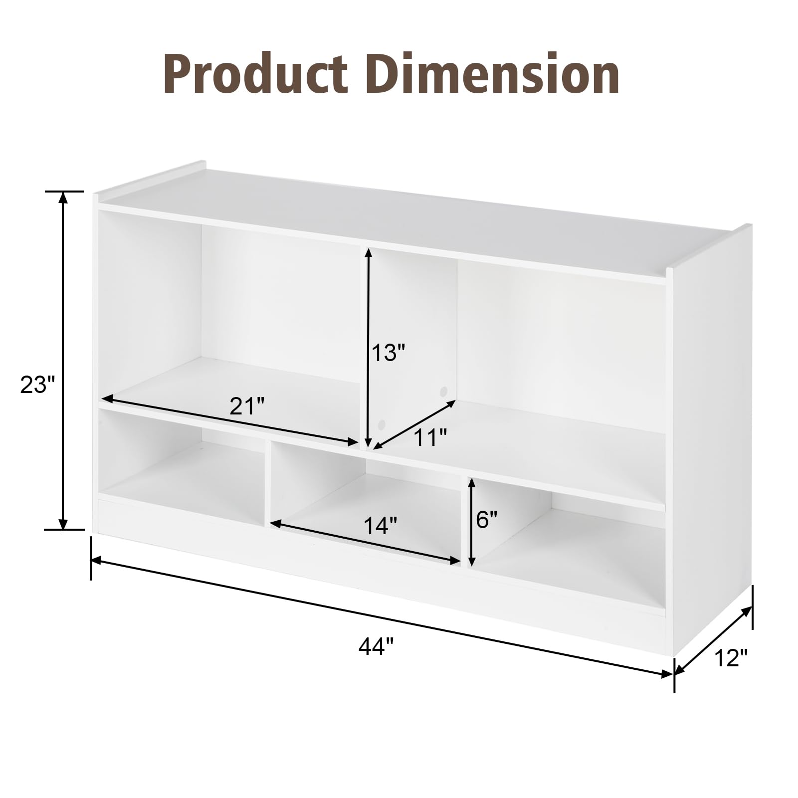 PACHIRA E-Commerce Toy Storage Cabinet for Kids Room White, 5-Section Toy Storage Organizer Open Kids Bookshelf for Playroom, Living Room, Bedroom, Classroom