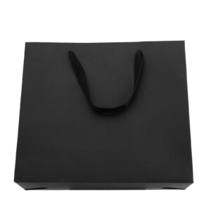 Ronvir 25Pcs Black Gift Bags 12.5x11x4.5 Inches Large Paper Bags With Handles Recycled Gift Bags For Business, Shopping, Party, Birthday, Retail, Wedding, Retail, Christmas, Halloween