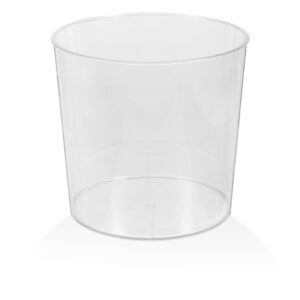 nuobesty clear desk trash can small plastic round wastebasket mini lidless waste paper basket trash bin garbage container bin for home apartment office table