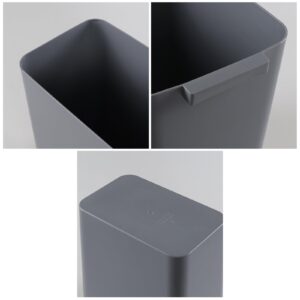 Xyskin Grey Plastic Trash Can, Garbage Container Bin, Trash Wastebasket, 4.5 Gallon, 3 Pack