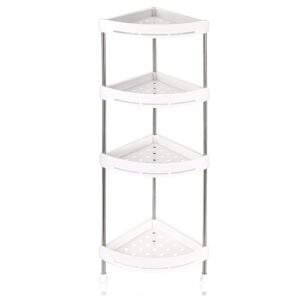 iyar home 4 tier shower caddy organizer shelf rack corner standing 12.99 x 9.45 x 32.68 inches shower stands for inside shower & kitchen storage white