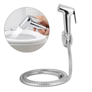 Bidet Toilet Sprayer Head Set, Electroplating Handheld Bidet Sprayer Cloth Bathroom Diaper Sprayer with Hose for Bathroom Cleaning