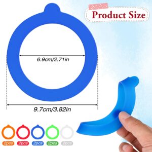 10 PCS 3.75" Rubber Seals for Glass Jars, Silicone Gasket Replacement for Mason Jars, Airtight Leakproof Gaskets Rubber Gasket Rings for Regular Mouth Canning Jar (5 Colors)