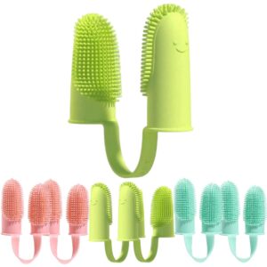 scrit dog finger toothbrush, 6 pack cat toothbrushes, two finger toothbrush for pet's dental care teeth cleaning