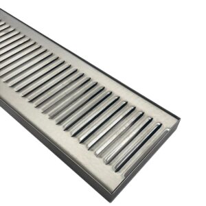 24-inch drip tray for bar taps and beverage dispensers - surface mount drip tray - no drain - brushed stainless steel