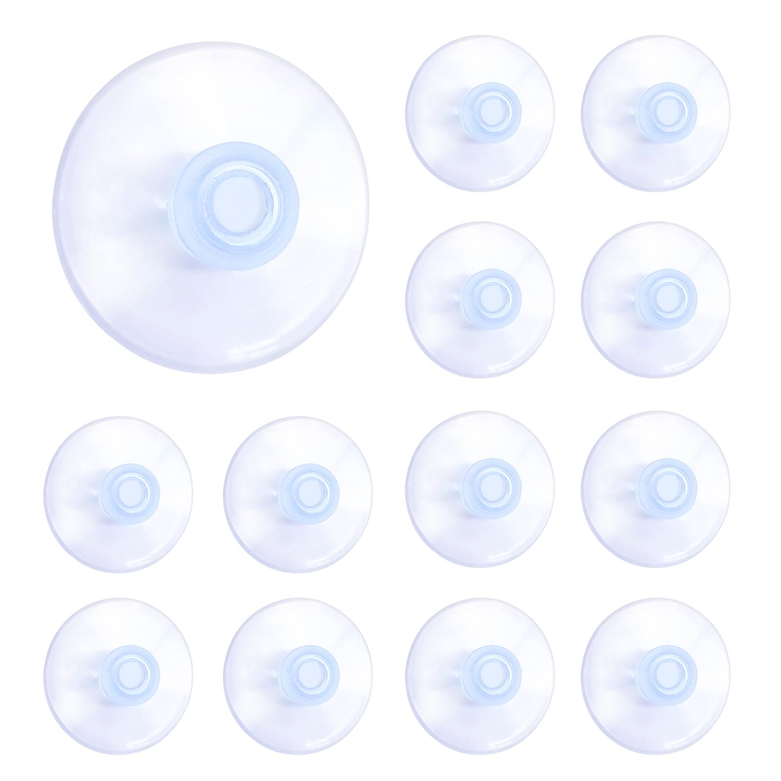 Medsuo 12pcs Suction Cup Glass Suction Pads 40mm Clear PVC Plastic Sucker Pads Without Hooks Extra Strong Adhesive Suction Holder for Home Kitchen and Bathroom Window Glass Door