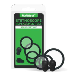 stethoscope replacement parts diaphragm and ear tips kit, adult pediatric compatible with littman cardiology 40016,replacement for littmann classic,for littmann stethoscope replacement parts,black