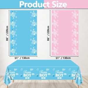 4Pcs Gender Reveal Tablecloths - Gender Reveal Decor Boys or Girls Table Coves Rectangular Pink and Blue Tablecloth Gender Reveal Ideas for Boy or Girl Party Supplies, 51 x 86.6 Inch (Gender Reveal-2)