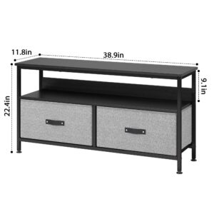 IDEALHOUSE Dresser TV Stand, Entertainment Center with Storage, 50 Inch TV Stand for Bedroom Small TV Stand Dresser with Drawers and Shelves, TV & Media Console Table Furniture for Living Room, Grey