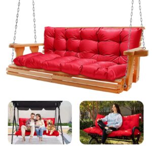 lcyy.jf porch swing cushion,waterproof bench cushion for outdoor furniture with backrest, thickened swing cushions 3 seater replacement with ties for porch,patio,outdoor,backyard and garden