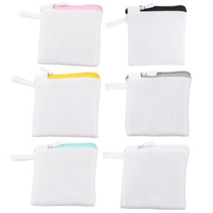 bra washing machine bag 6pcs small mesh laundry bag with zips mini lingerie washing bags for underwear sock delicate