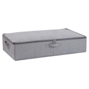 yheenlf under bed storage containers organizers, underbed clothes storage bins with reinforced handles for blanket, sheets, pillows, towels, room, grey, 1 pack, 23.6" l x 11.8" w x 5.9" h