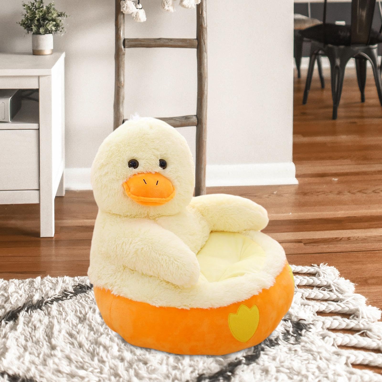 Gralara Plush Cartoons Small Sofa Chair Cuddling Chair Kids Learning Sitting Floor Chair Soft Birthday Gift Multipurpose Support Seat