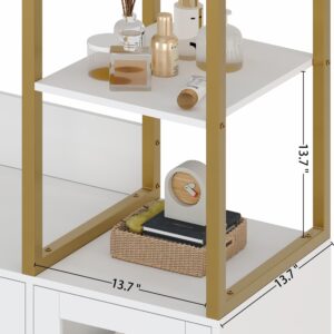 BOTLOG 81.3” H Heavy Duty Clothes Rack with Cabinet, Drawer, and Shelf, Garment Rack Clothes Rack with Metal Frame and Wooden Shelves for Bedroom, Dressing Room, Walk-in Closet