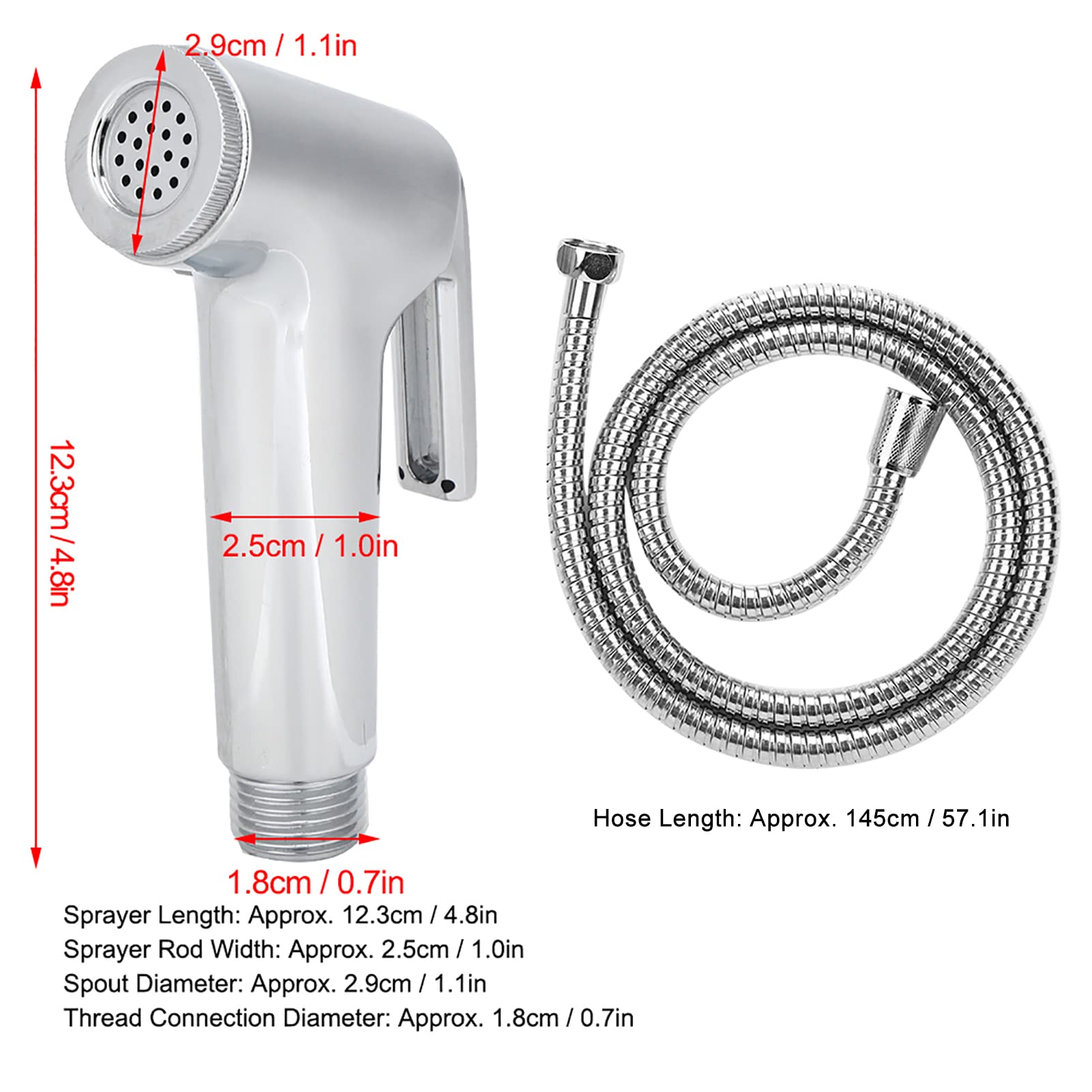 Bidet Toilet Sprayer Head Set, Electroplating Handheld Bidet Sprayer Cloth Bathroom Diaper Sprayer with Hose for Bathroom Cleaning