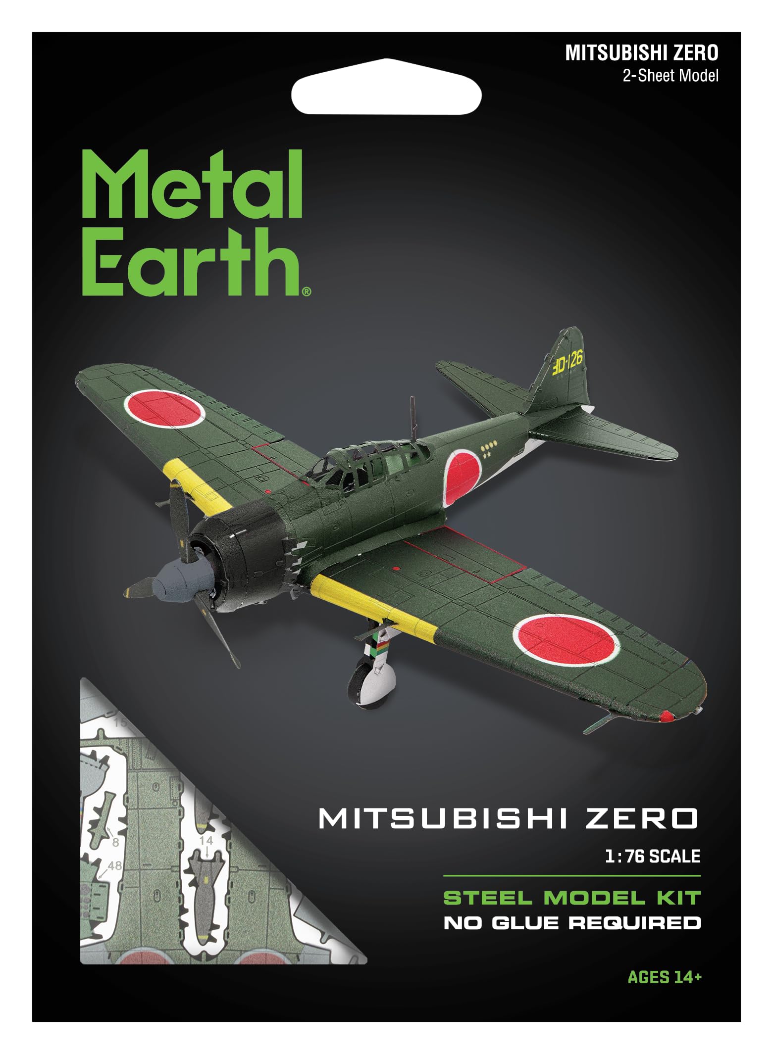 Metal Earth Zero Fighter Color 3D Metal Model Kit Fascinations