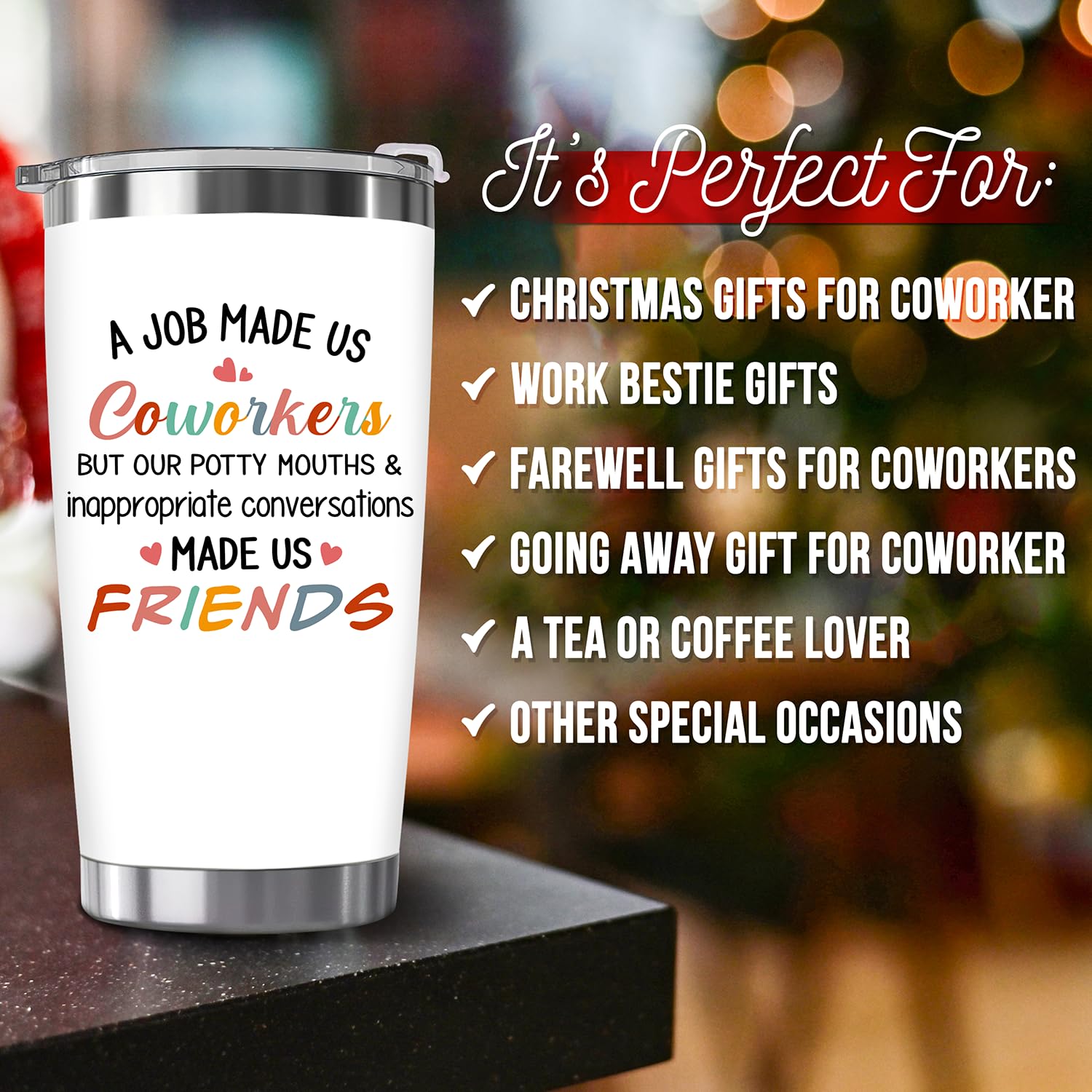 ZAGKOO Gifts for Coworkers, Friends, Female, Work Bestie for Women - Birthday, Thank You, Friendship, Farewell, Going Away, Goodbye Gifts for Coworkers, Work Bestfriend Ideas - Coworker Tumbler Cup