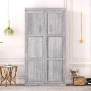 harper & bright designs twin size murphy bed, can be folded into a cabinet, gray