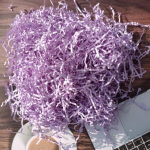 MGOHNACL 1/2 LB Crinkle Cut Paper Shredded Paper for Gift Box Baskets Filler, Purple Crinkle Cut Paper Shred Filler Confetti for Packaging