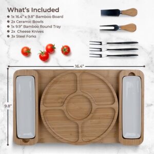 Bambüsi Charcuterie Board Gift Set - Cheese Board & Serving Tray - Large Bamboo Charcuterie Boards - Unique for Women - Housewarming Gifts for New Home, Wedding Gifts for Couples 2024