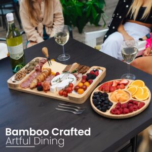 Bambüsi Charcuterie Board Gift Set - Cheese Board & Serving Tray - Large Bamboo Charcuterie Boards - Unique for Women - Housewarming Gifts for New Home, Wedding Gifts for Couples 2024