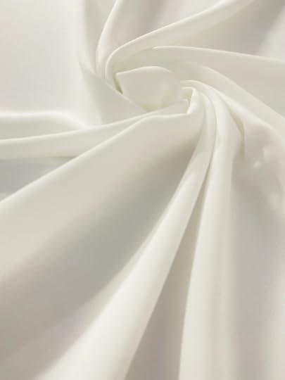 Stretch Crepe Fabric - Versatile Polyester Cloth by The Yard with 2-Way Stretch - Ideal for Dresses, Gowns, Pants, Drapes, and Backdrops - 1 Yard (Off-White)