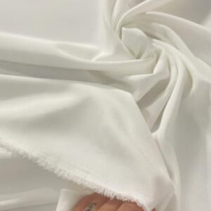 Stretch Crepe Fabric - Versatile Polyester Cloth by The Yard with 2-Way Stretch - Ideal for Dresses, Gowns, Pants, Drapes, and Backdrops - 1 Yard (Off-White)