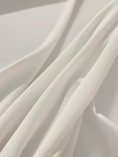 Stretch Crepe Fabric - Versatile Polyester Cloth by The Yard with 2-Way Stretch - Ideal for Dresses, Gowns, Pants, Drapes, and Backdrops - 1 Yard (Off-White)