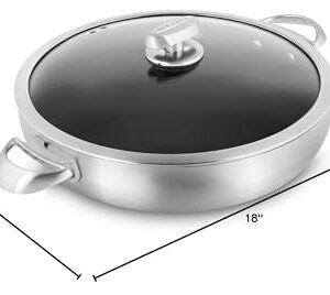 Scanpan CX+ 12.5" Braiser - 5.5-quart - Stratanium Plus Nonstick Chef's Pan - 5-ply Stainless Steel