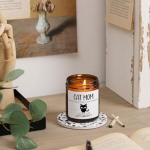 Cat Lover Candle Gift for Women, Mom Birthday Candle Gift, Funny Cat Mom 7OZ Candle Pet Owner Gift for Bathroom, Home