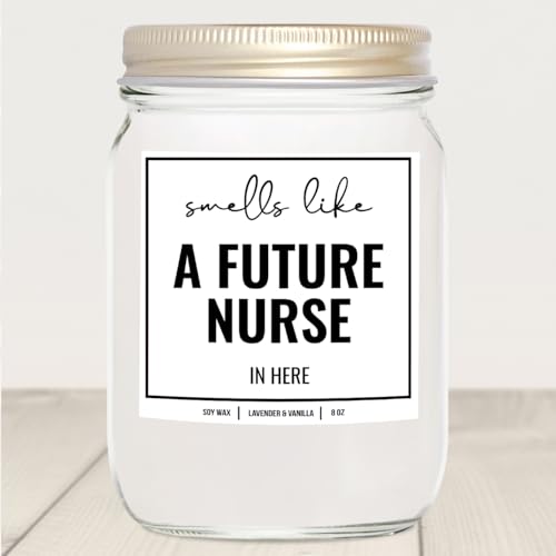 YouNique Designs Nursing Candle 8 oz - Nursing School Gifts for Nursing Student Gifts for Women, Men, Future Nurse Gifts, Nursing School Graduation Gifts, Student Nurse Gifts (Lavender & Vanilla)