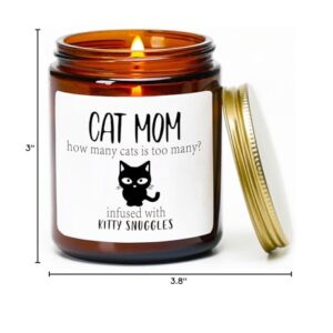 Cat Lover Candle Gift for Women, Mom Birthday Candle Gift, Funny Cat Mom 7OZ Candle Pet Owner Gift for Bathroom, Home