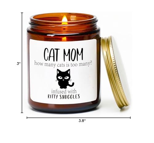 Cat Lover Candle Gift for Women, Mom Birthday Candle Gift, Funny Cat Mom 7OZ Candle Pet Owner Gift for Bathroom, Home