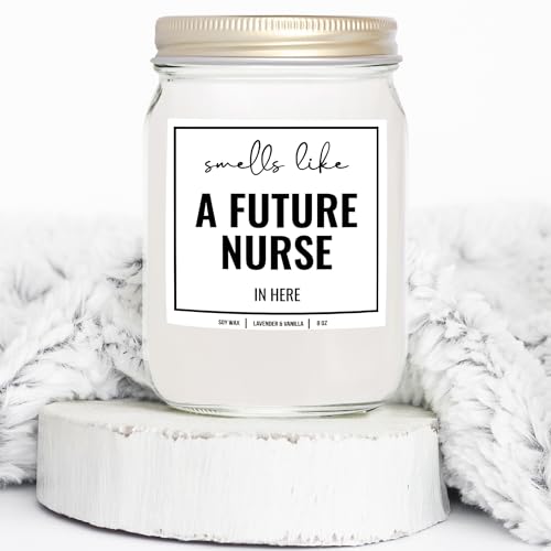 YouNique Designs Nursing Candle 8 oz - Nursing School Gifts for Nursing Student Gifts for Women, Men, Future Nurse Gifts, Nursing School Graduation Gifts, Student Nurse Gifts (Lavender & Vanilla)