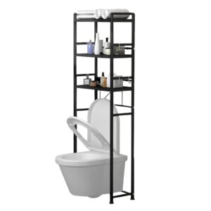 purplemaple over-the-toilet storage rack,3-tier bathroom organizer adjustable shelf over toilet,freestanding space saver bathroom shelves above toilet for bathroom/restroom/laundry