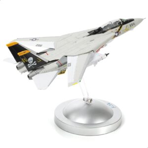 nuotie f-14a tomcat 1/100 metal airplane model kits with stand vf-84 jolly rogers diecast alloy fighter model jet replica pre-build military aircraft collection for display or gift