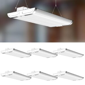 lightdot 2ft led high bay shop lights, 100-277v 【driver equipped】 205w 28000lm [eqv.800w mh] 5000k linear hanging shop light for warehouse garage -etl listed, 6pack