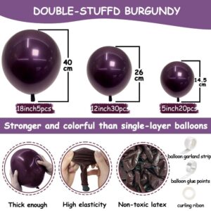 Burgundy Balloons Double Stuffed Dark Purple Balloon Garland Plum Balloons Different Sizes Maroon Mauve Magenta Balloon Arch Kit For Birthday Bridal Shower Wedding Anniversary Party Decorations