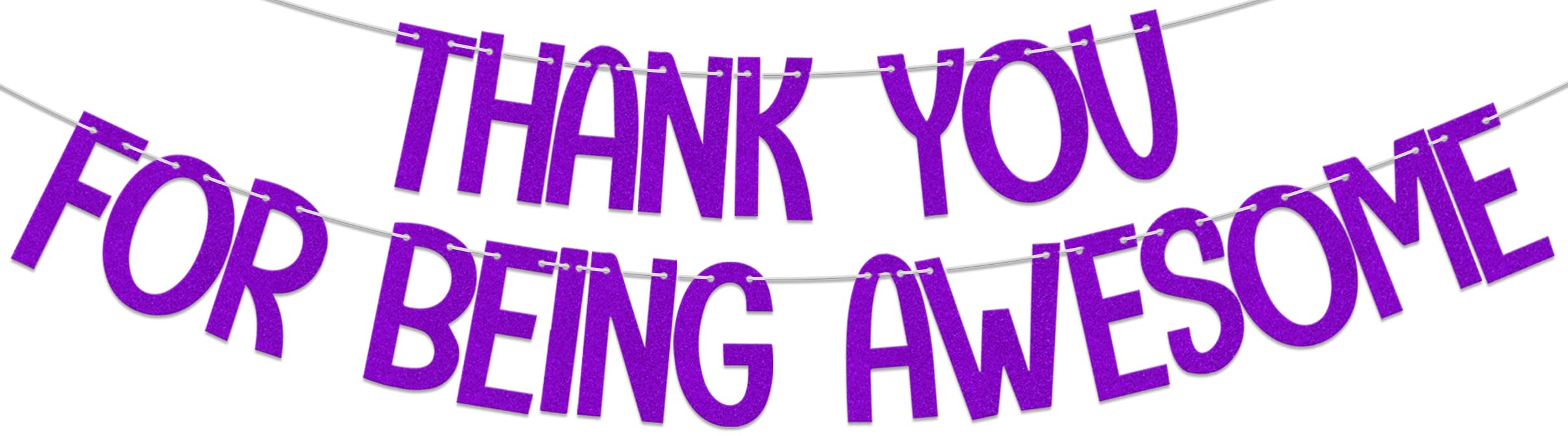 Thank You for Being Awesome Banner, Happy Retirement Decorations, We Will Miss You, Birthday Graduation Farewell Going Away Party Supplies Purple