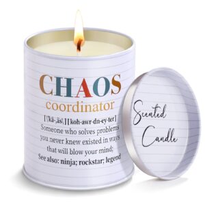 chaos coordinator gifts for women, thank you gifts teacher appreciation gifts for women gifts for coworkers, boss, teacher, employee, farewell gifts for coworkers,chaos coordinator candle(10oz)