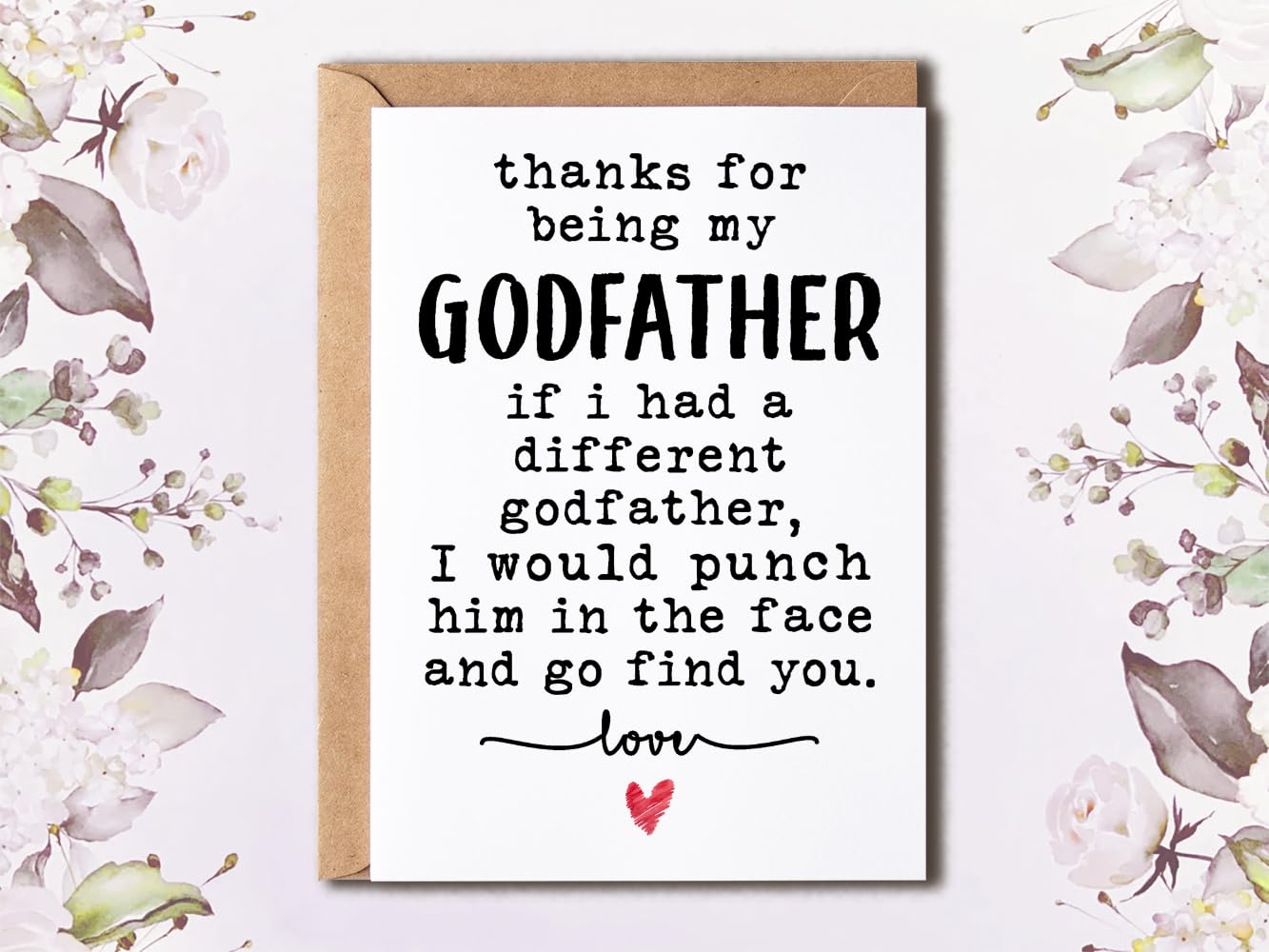 NTVShop Thanks Card - For Being My Godfather Card - Funny Birthday Card - Humorous Godfather Christmas Keepsake - Gift For Him