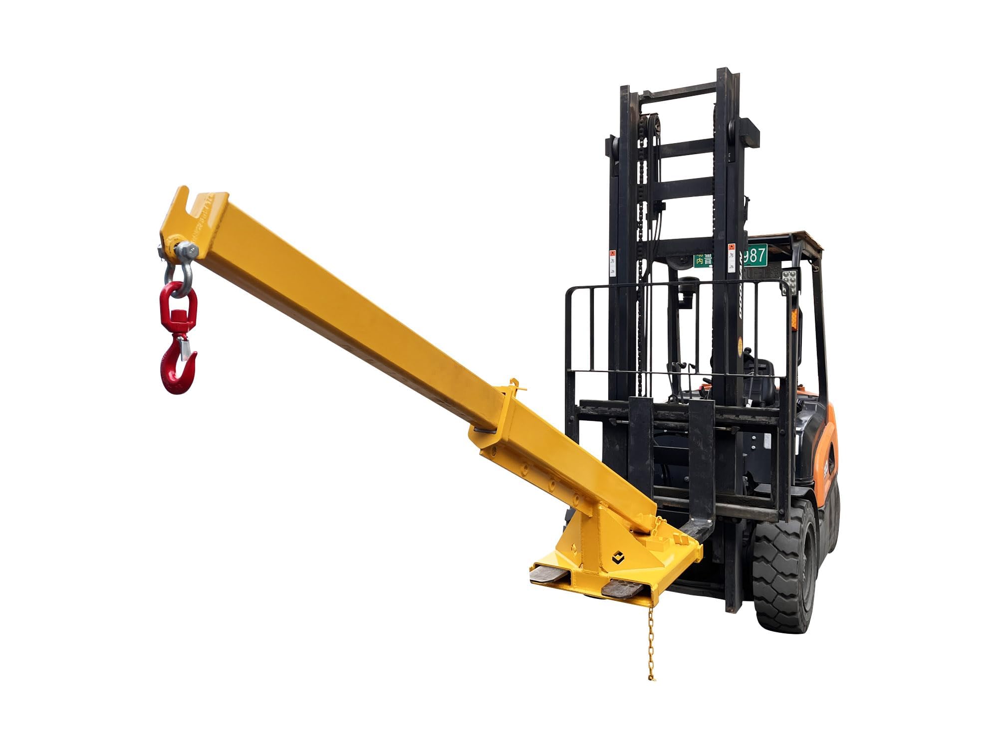 BREVELTION 6600LB Forklift Mobile Crane, Lifting Forklift Extension Attachments Jib Boom Crane, W/Telescopic Boom 63"-98", for Forklift Towing Handling