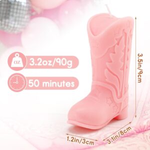 Tuitessine Cowgirl Gifts Cowboy Boot Candle Decorative Novelty Candles Natural Soy Wax Lavender Scented Cute Western Home Bedroom Decor Pink Birthday Women Girlfriend Sister Presents 2PCS