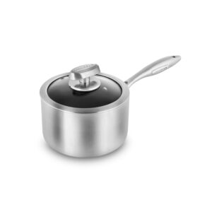 scanpan cx+ 2-quart saucepan - stratanium plus nonstick - 5-ply stainless steel