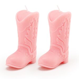 Tuitessine Cowgirl Gifts Cowboy Boot Candle Decorative Novelty Candles Natural Soy Wax Lavender Scented Cute Western Home Bedroom Decor Pink Birthday Women Girlfriend Sister Presents 2PCS